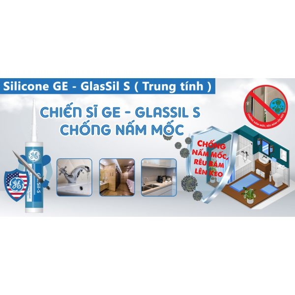 Keo Silicone GE - GlasSil-S chống nấm mốc, rêu bám ( Trung tính ...