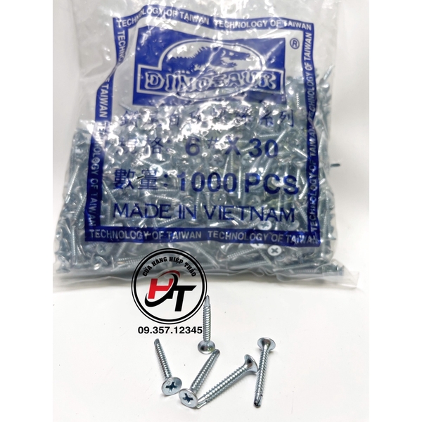Vít tự khoan sắt đầu chìm đầu bằng 1 túi Dinosaur chính hãng VTK-C-1T ...