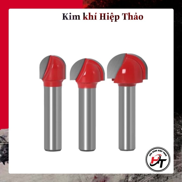 Mũi phay alu mũi soi gỗ quả đào tròn Đỏ lưỡi phay rãnh cốt 6.35mm và ...