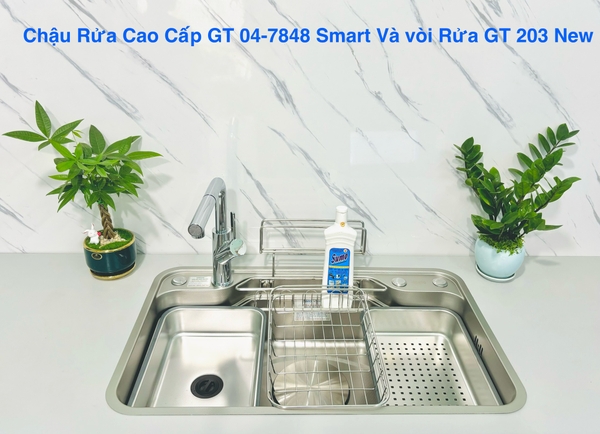 Chậu rửa bát một hố Gento GT04-7848 Smart Inox 304 | Bếp Khánh Ngân chuyên cung cấp thiết bị tủ ...