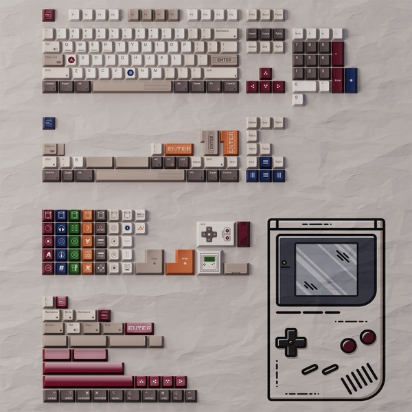 Bộ keycap 80Retros Game 1989 Warm Gray (Cherry profile / ABS)