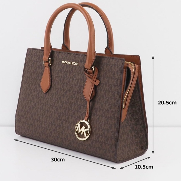 Túi Michael Kors Sheila Medium Logo Satchel Brown 35S3G6HS2B