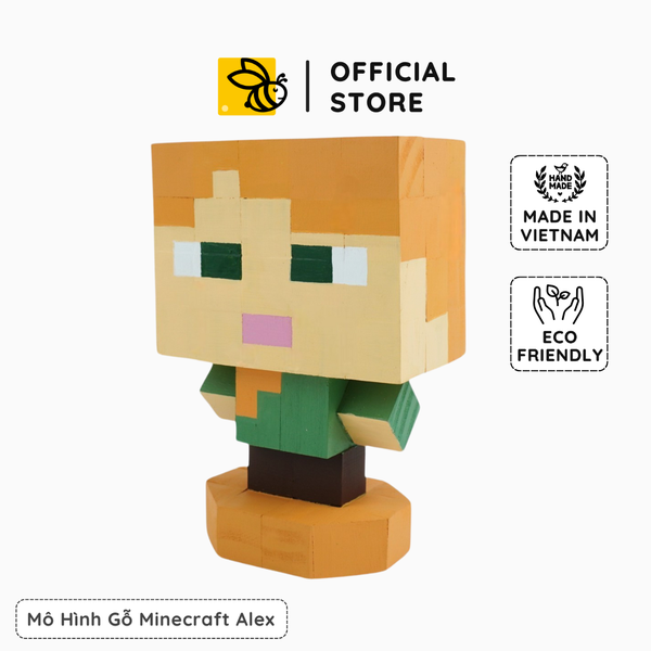 Mô Hình Gỗ Minecraft Alex (size s)