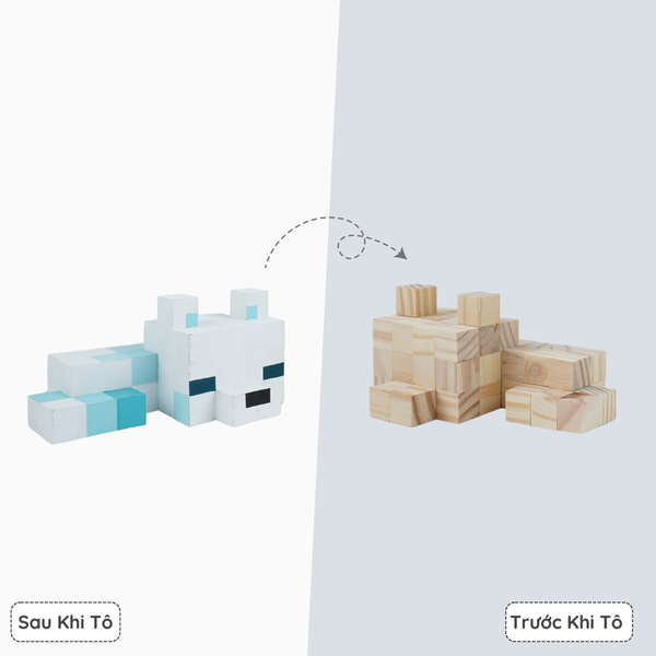 p6. (DIY) Kit Tô Màu Minecraft Cáo Tuyết (size s)