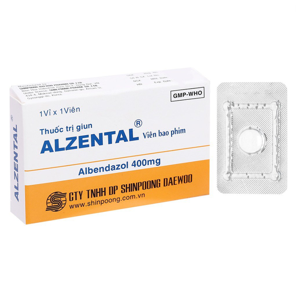 Thuốc giun Alzental (Albendazol 400mg) Shinpoong Nam Việt