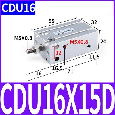Xi lanh CDU16-5/10/15/20/25/30/35/40/45/50D