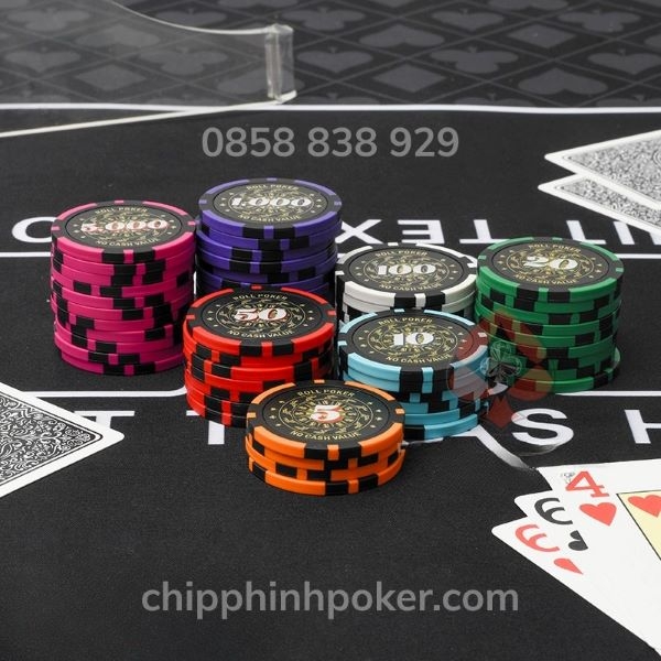 Vali Phỉnh Poker 500 Chip Roll Cao Cấp Chọn Số Theo Ý