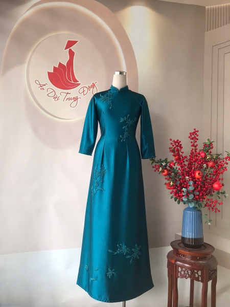 Áo dài chất vải ruby cao cấp đính kết thủ công/ Áo dài Trung Đồng