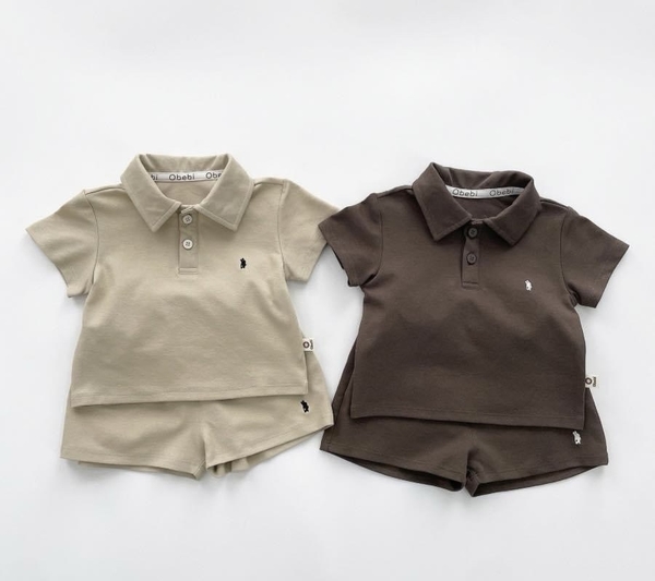 OBB - Bộ cộc POLO thêu thỏ(66-100)