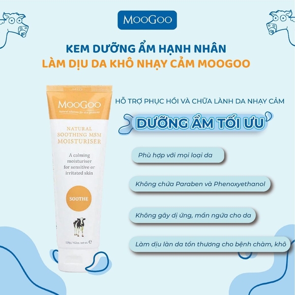 MOOGOO - KEM DƯỠNG HẠNH NHÂN LÀM DỊU DA KHÔ & NHẠY CẢM