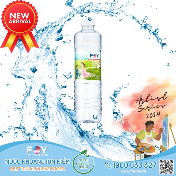 Nước khoáng ion kiềm 520ml FOY Artist (Thùng 24 chai)