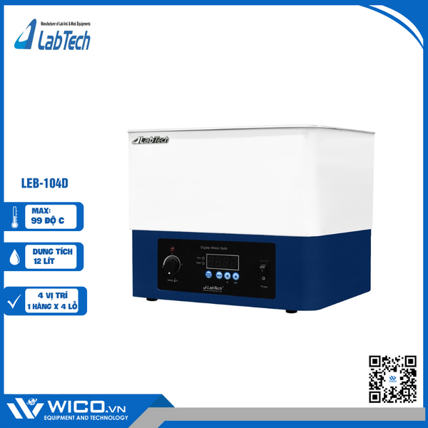 Bể Cách Thuỷ 4 Vị Trí Labtech Hàn Quốc LEB-104D | 12 Lít | Wico Việt Nam