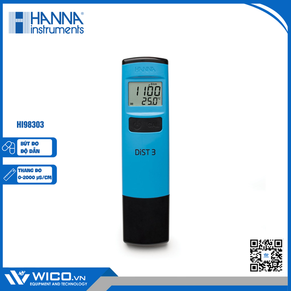 Bút Đo Độ Dẫn/Nhiệt Độ Thang Thấp Hãng Hanna HI98303 | Wico Việt Nam