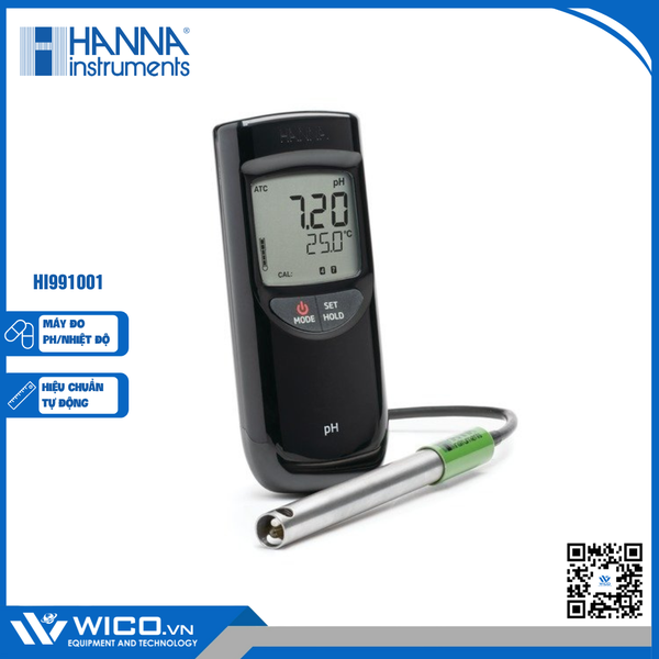 Máy Đo pH/Nhiệt Độ Chống Thấm Nước Hãng Hanna HI991001 | Wico Việt Nam