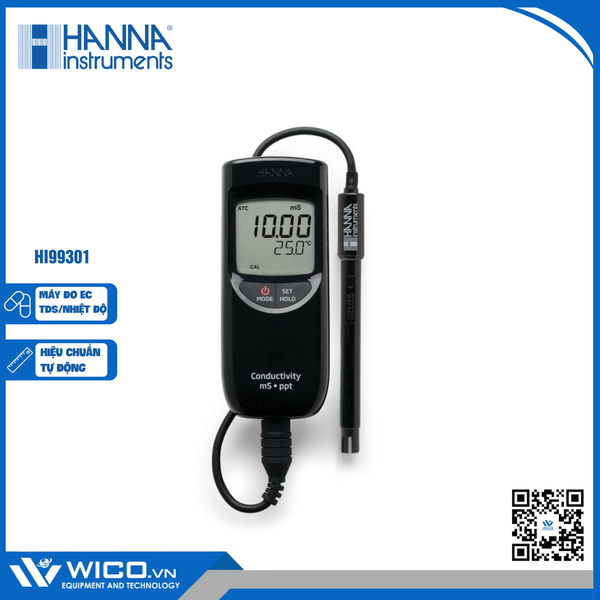Máy đo EC/TDS/Nhiệt Độ Thang Cao Hanna HI99301 | Wico Việt Nam