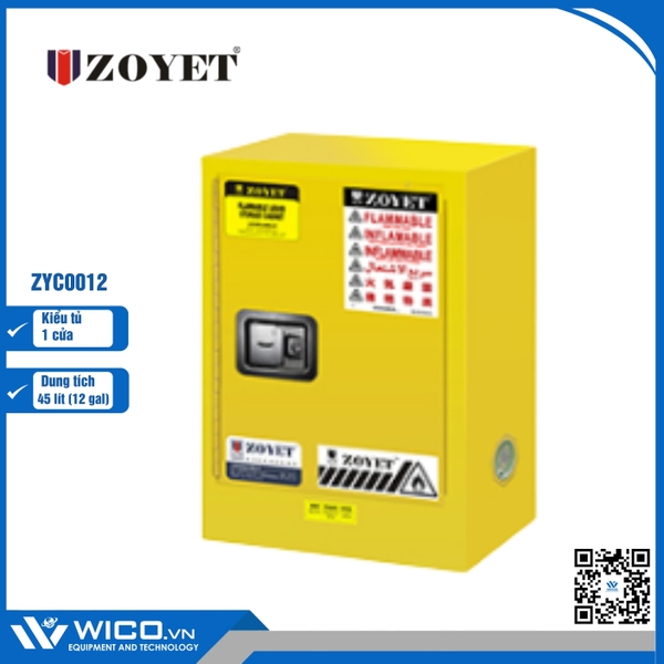 Tủ An Toàn Chống Cháy 1 Cửa Zoyet ZYC0012 | 45 Lít (12 Gal) | Wico Việt Nam