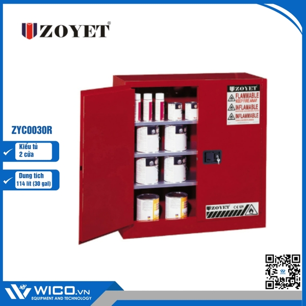 Tủ An Toàn Chống Cháy 2 Cửa Zoyet ZYC0030R | 114 Lít (30 Gal) | Wico ...