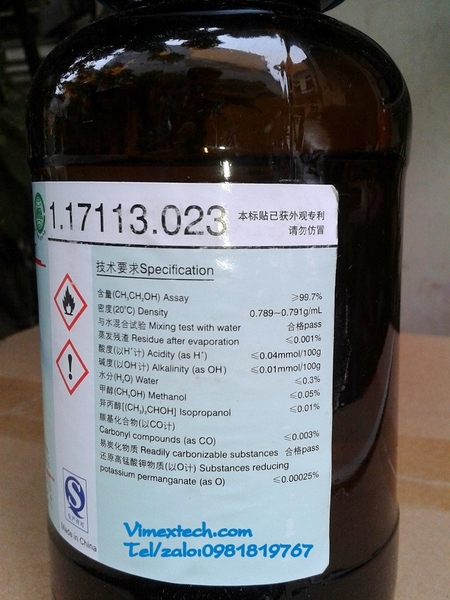 Ethanol absolute - C2H5OH - AR - China - 0,5L