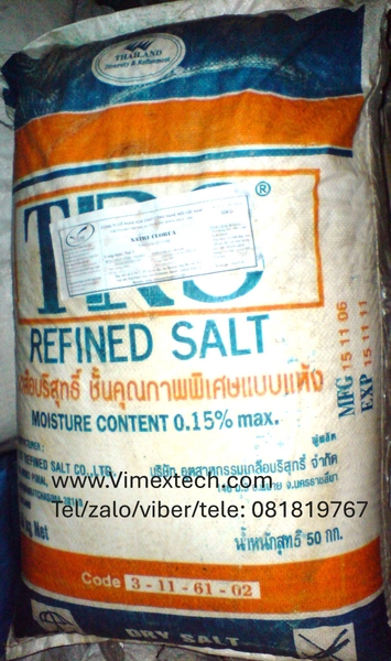 Natri clorua - NaCl - bột mịn - Thái lan - công nghiệp - 50kg