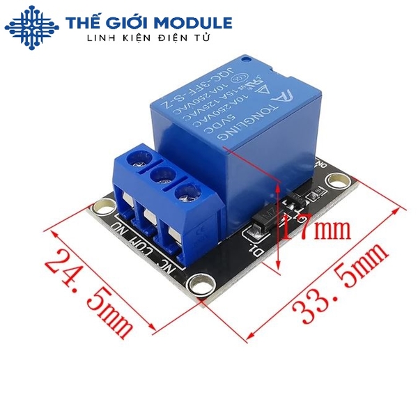 Module 1 Relay Kích Mức Thấp 5V | Thế Giới Module
