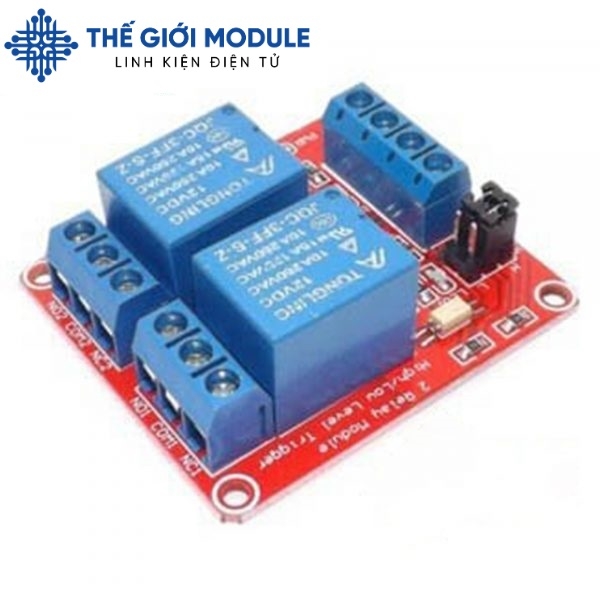 Module 2 relay 5V với opto cách ly kích H/L | Thế Giới Module