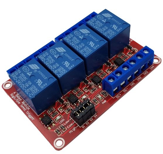 Module 4 relay với opto cách ly 24V | Thế Giới Module