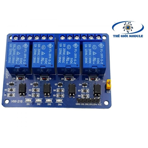 Module 4 Relay Với Opto Cách Ly (5VDC) | Thế Giới Module