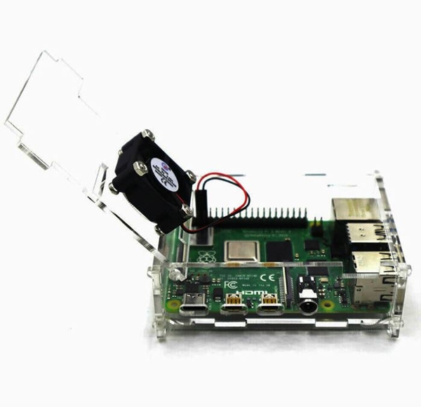 Vỏ mica Raspberry Pi 4 kèm quạt | Thế Giới Module