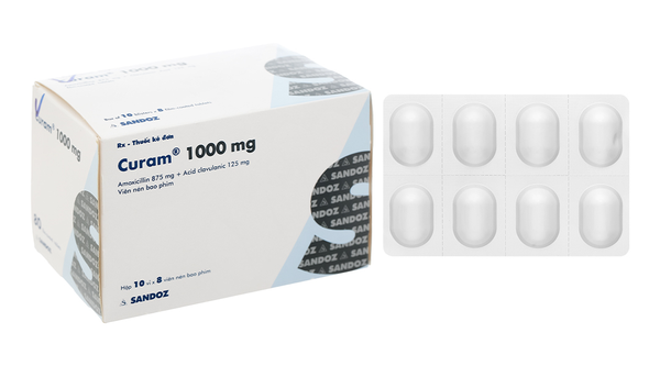 Curam 1000mg trị nhiễm khuẩn (10 vỉ x 8 viên) Nhà thuốc Ngọc Trang