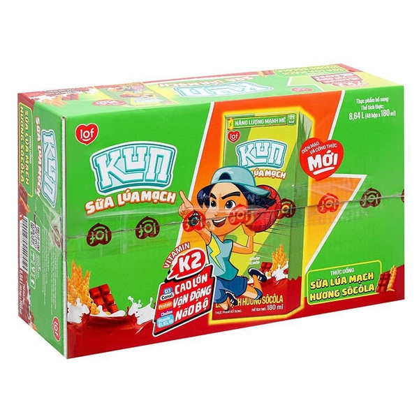 Sữa Kun socola lúa mạch 180ml hàng tặng balo/48