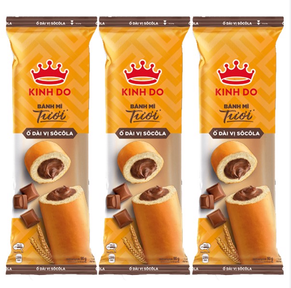 Bánh mì tươi ổ dài nhân socola Kinh Đô 80g Thực phẩm HQ