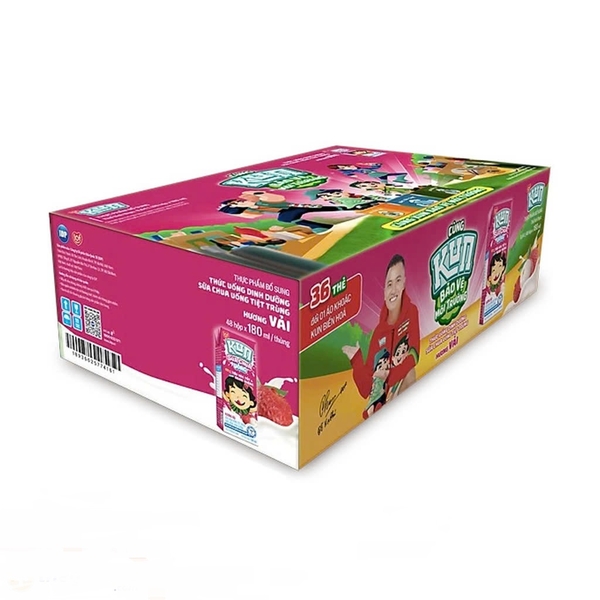 Sữa chua uống tiệt trùng Kun hương vải 180ml HQ Foods & Drinks