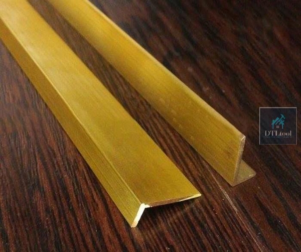 Nẹp Đồng L18 Trơn - Nẹp kết thúc sàn gỗ, Trang trí tường, vách ngăn, Bo ...