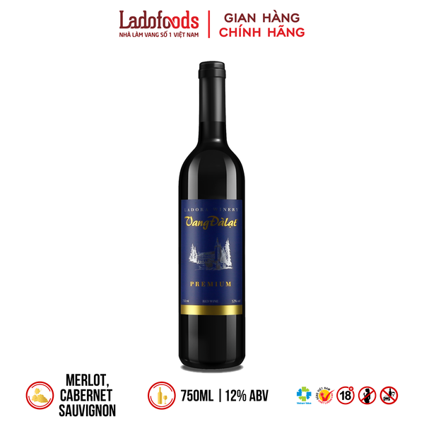 Vang ĐàLạt Premium Red Wine 750ML Ladofoods - Nhà làm Vang số 1 Việt Nam