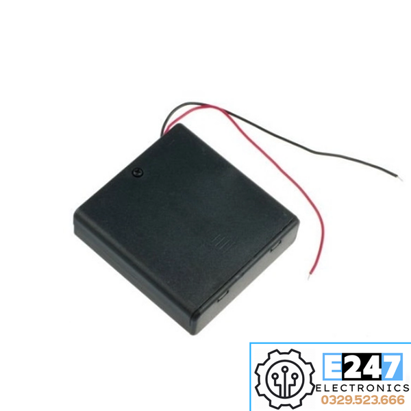 HỘP ĐẾ PIN 4AA (CÓ NẮP)