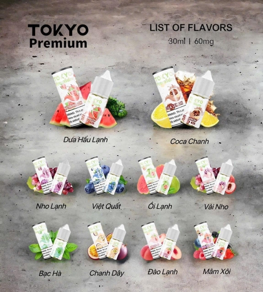 Review chi tiết chai tinh dầu Tokyo Premium Saltnic (30ml / 60mg)