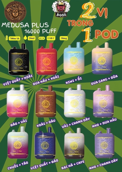 Medusa Plus 16000 Hơi Măng Cụt Mãng Cầu (50mg) – Pod 1 Lần