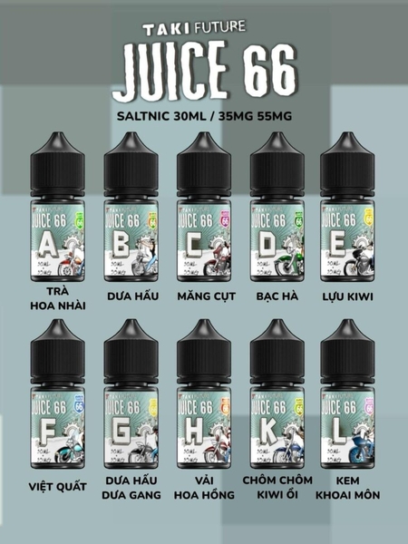 Taki Future Juice 66 Chôm Chôm Kiwi Ổi Lạnh Saltnic (30ml/35mg/55mg/66mg)