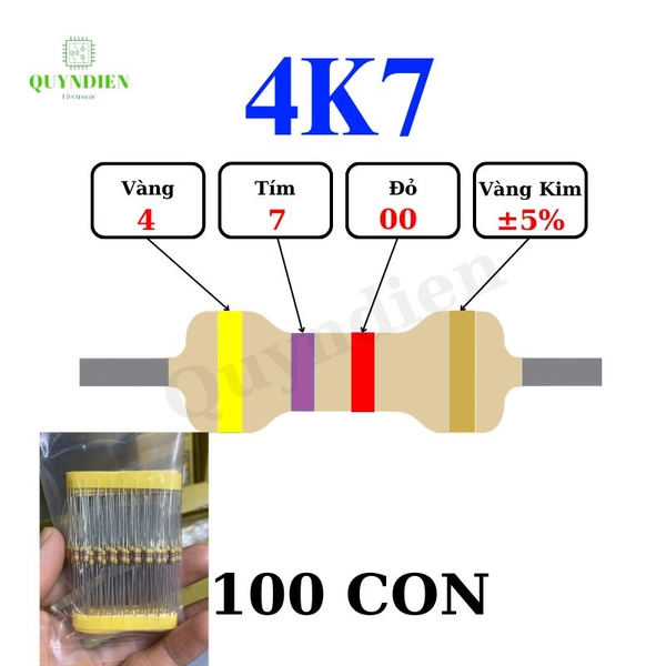 Điện trở Đài Loan 1/4W - 4K7