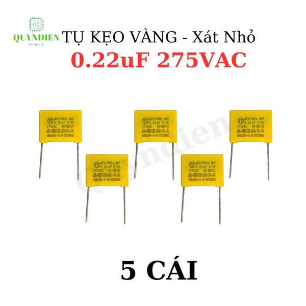 Tụ Kẹo Vàng 224K 0.22uF 275VAC-Xát Nhỏ