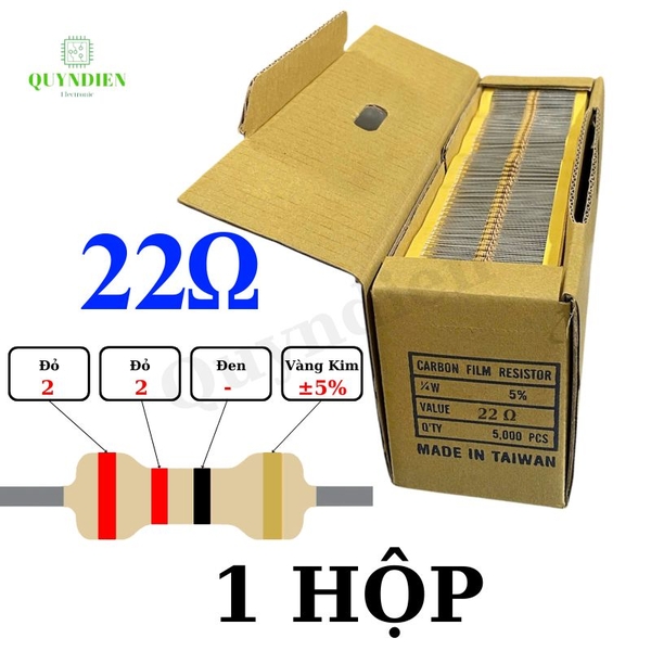 Điện trở Đài Loan 1/4W - 22R