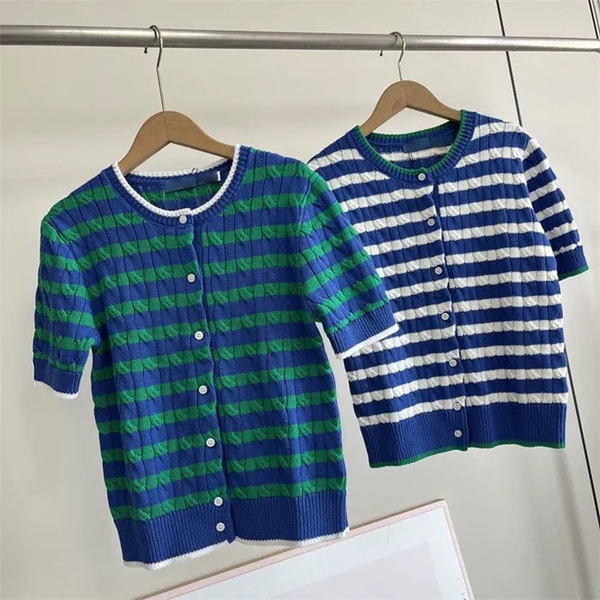 Áo len RALPH LAUREN kẻ cộc tay Metis Casual
