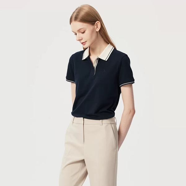 Áo polo HAZZY viền cổ đỏ 2 màu Metis Casual