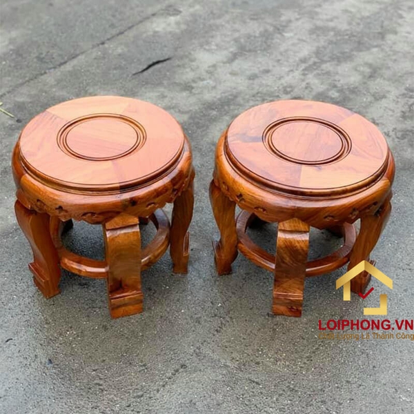 Đôn gỗ tròn gỗ hương 30x30 cm đẹp, bền, chắc
