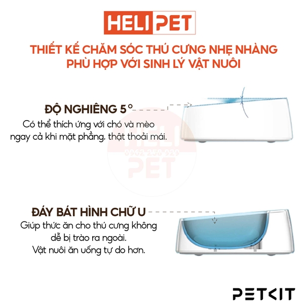 Bát ăn định lượng cho chó mèo Petkit chính hãn, giá rẻ - Helipet