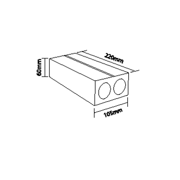 Terracotta Building Brick With 2 Holes