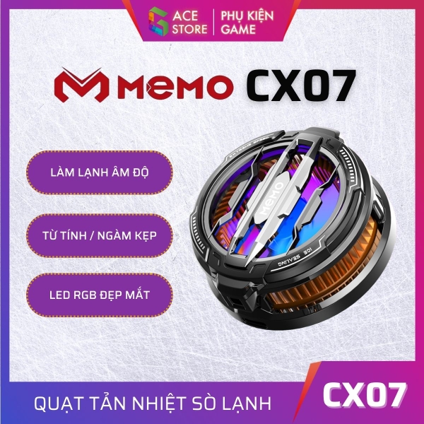MEMO CX07 | Quạt tản nhiệt điện thoại làm lạnh âm độ LED RGB dành cho ...