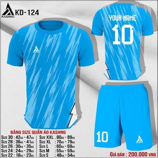 Bộ quần áo bóng đá cao cấp KD124 - Đặt may