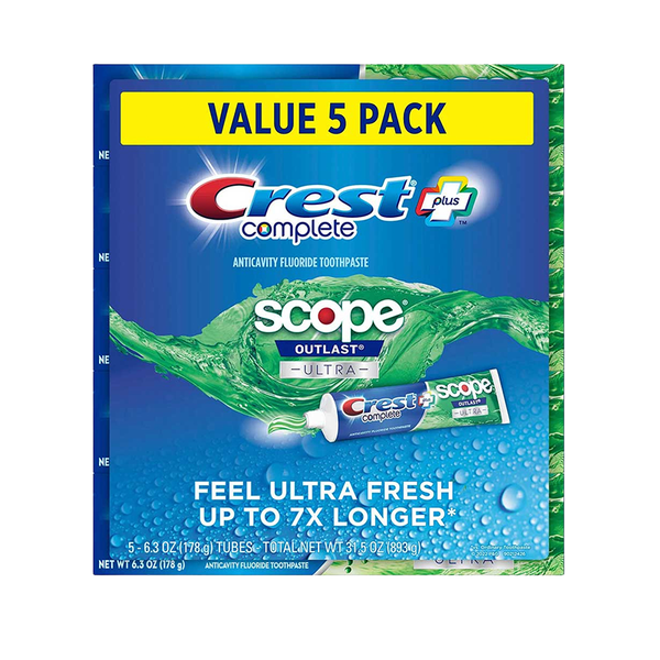 Crest Complete + Scope Outlast Ultra Toothpaste 5/6.3oz GOLDEN CENTURY ...
