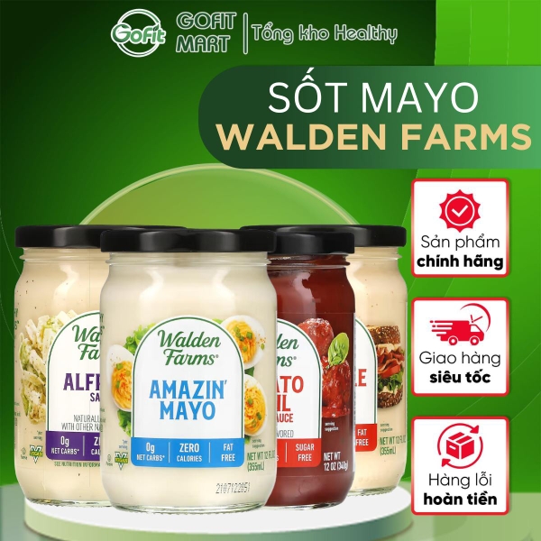 Sốt Mayo Walden Farms | Tuyệt vời cho bánh mì | Bánh mì kẹp thịt | Taco ...